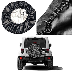 Foruidea Leopard Print Spare Tire Cover Dust-Proof Wheel Tire Cover Fit Trailer, RV, SUV and Many Vehicle 17 Inch