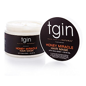 tgin Honey Miracle Hair Mask for Natural Hair - 12 oz - Dry Hair - Curly Hair - Type 3c and 4c hair - Deep Conditioner