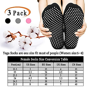 DWG Anti Slip Non Skid Slipper Yoga Socks with Grips Sticky Home Hospital Athletic Socks for Adult Women