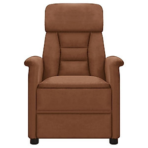 Poltrona Massaggiante Marrone in Similpelle Scamosciata