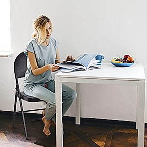 ARLIME 6 PCS Folding Chairs w/Padded Seats, Padded Folding Chair w/Handle Hole, Upholstered Seat, Steel Frame, Folding Chair for Home, Church, School, Office, Wedding Party, Courtyard Use, Grey