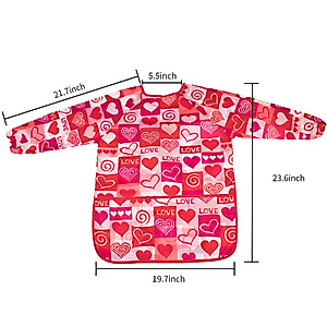 CUBACO 2 Pack Kids Art Smock Kids Waterproof Painting Apron Children's Artist Apron with Long Sleeve and 3 Pockets