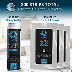 Weaqua Water Hardness Test Kit - DoubleCheck200 Strips with Sample Cup - Hard Water Testing Kit