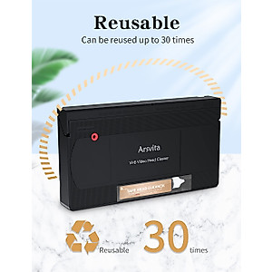 Arsvita VHS/VCR Head Cleaner Tape, Video Head Cleaning Kit for VHS/VCR Players, Wet Type, ARVC-3