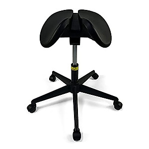 MIWOOYY Saddle Stool Ergonomic Saddle Stool/Professional Saddle Chair-Adjustable with Wheels, Heavy Duty Black Swivel Chair, for Beauty, Massage, Dental Clinic
