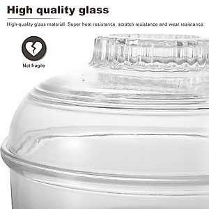 Housoutil Glass Noodle Bowls Transparent Pasta Noodles Bowl with Lid and Handle, Glass Soup Bowl for Noodles, Soup, Cereals- Glass Glass Soup Bowls