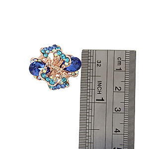 Yeshan Rhinestone and Crystal Metal Jaw Claw Hair Clip,Small Butterfly Design Barrettes for Women,pack of 6.