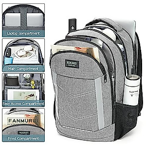 Travel Laptop Backpack for Men, School Backpack for Teen Boys, Durable Water Resistant 17.3 Inch Laptops Backpacks with USB Charging Port, Business Anti Theft College Computer Bag Gift Adult Hiking