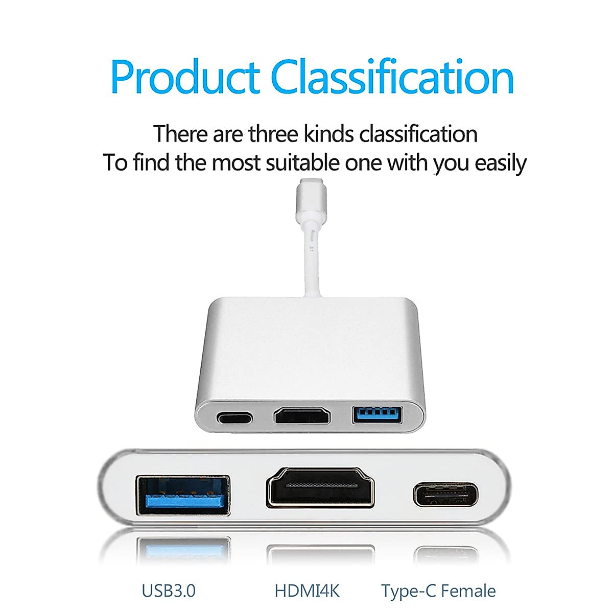 XIAYIO USB C to HDMI Adapter, USB C to HDMI 4K Hub, 3 in 1 USB 3.1 and Type-C PD Port Compatible with MacBook/MacBook Pro/Air, iPad, Samsung Galaxy S9/S10/ S20/ S21/Note 9/Note 10/Note 20