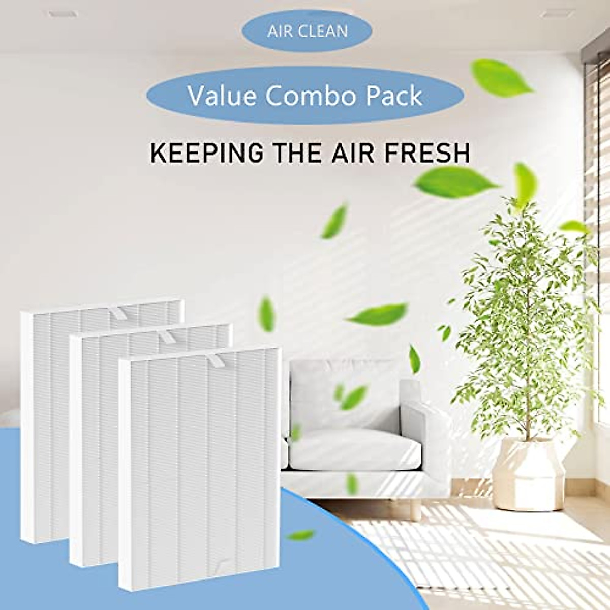 115115 True HEPA Replacement Filter A Compatible with Winix PlasmaWave 5300-2, C535, P300, 6300-2, 5300, 9000 Air Cleaner Purifier, Compare to Part # 115115, 3 Pack HEPA Filter Only