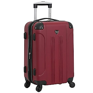 Travelers Club Chicago Hardside Expandable Spinner Luggage, Rhubarb, 20" Carry-On