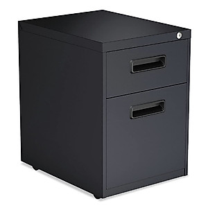 Alera ALEPABFCH Two-Drawer 14.96 in. x 19.29 in. x 21.65 in. Metal Pedestal File Cabinet - Charcoal