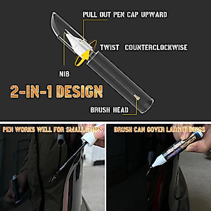 Black Touch Up Paint for Cars, Black Car Paint Scratch Repair, 2 in 1 Auto Touch up Paint Pen, Special-Purpose Car Touch Up Paint Universal Color Black 0.7 oz