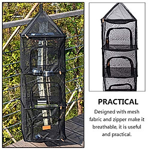 BESPORTBLE Foldable 4 Layers Hanging Drying Net Hanging Dryer Net with Zipper for Outdoor Exquisite Home Accessories