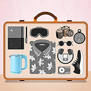 Eglaf 0.5L Small Electric Kettle - Portable Mini Stainless Steel Travel Kettle - Water Touch Inner Surface without Plastic & Cool Touch Outer Surface (Blue)