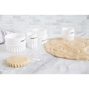 Fox Run Plain and Crinkled Double-Sided Cookie Cutters, Regular, Metallic