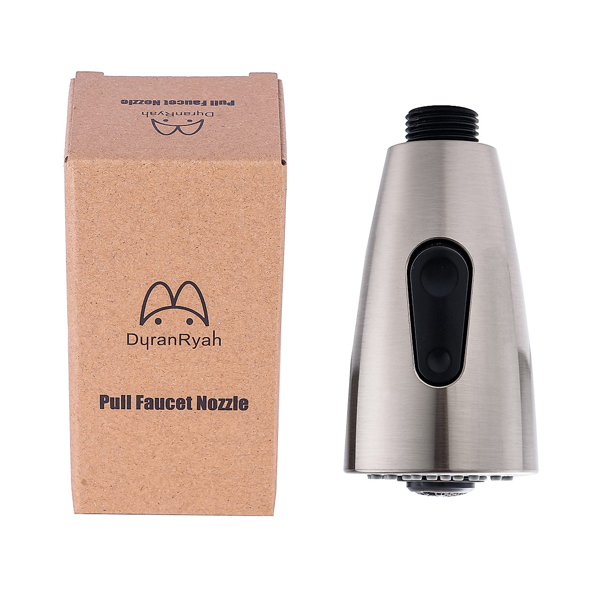 Kitchen Faucet Sprayer Head 3-Function Nozzle Spout G1/2 Connector Pull Down Pull Out Kitchen Tap Hose Sprayer Filter Sink Spray Head Replacement Part Brushed Nickel Black