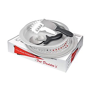 Fat Daddio's PZT Pizza Set, 2.5 x 14.5 x 14.5 Inch, Silver, Black, White