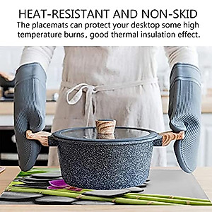 Placemats for Dining Table Set of 6, Zen Basalt Stone Orchid Flower and Cotton Linen Cloth for Square/Rectangle/Round Table Mat Placemat Kitchen Dinner Holiday Dﾃｩcor