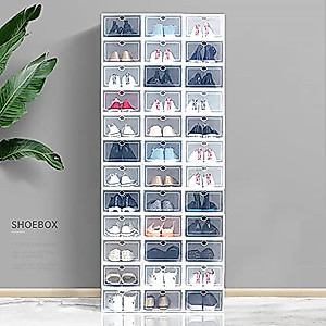 LOWFI Thickened Plastic Shoe Box Storage Box Transparent Shoe Storage Anti-Oxidation Flip Lid Shoe Cabinet Shoe Rack Storage