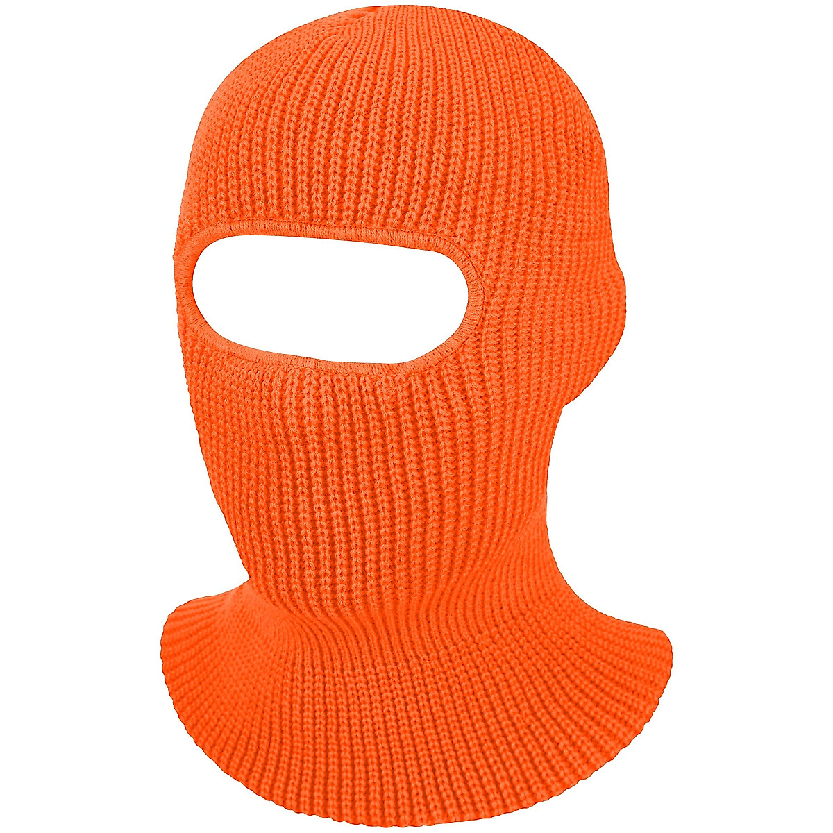 SATINIOR 1-Hole Knitted Full Face Cover Adult Winter Ski Balaclava for Outdoors (Orange), Medium