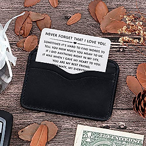 Husband Wife Wallet Card Insert Valentine Christmas Gifts for Him Her Men Husband Anniversary from Wife Girlfriend Stocking Suffers Birthday Gift I Love You Note Wedding Engagement Gifts Fiance Groom