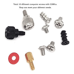 228pcs Computer Screws Standoffs Set Assortment Kit, for Computer PC Case Screw Nut Assorted Kit