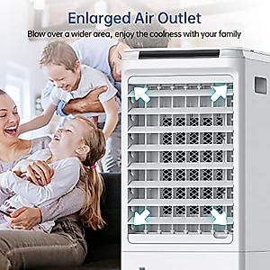 Evaporative Air Cooler - AOLOS 3-IN-1 Portable Air Cooler & Air Conditioner Fan w/Remote, 3 Speeds, 1.85-Gal Water Tank, 7H Timer & 40°Oscillation, Ultra Quiet Evaporative Cooler for Room Home Office