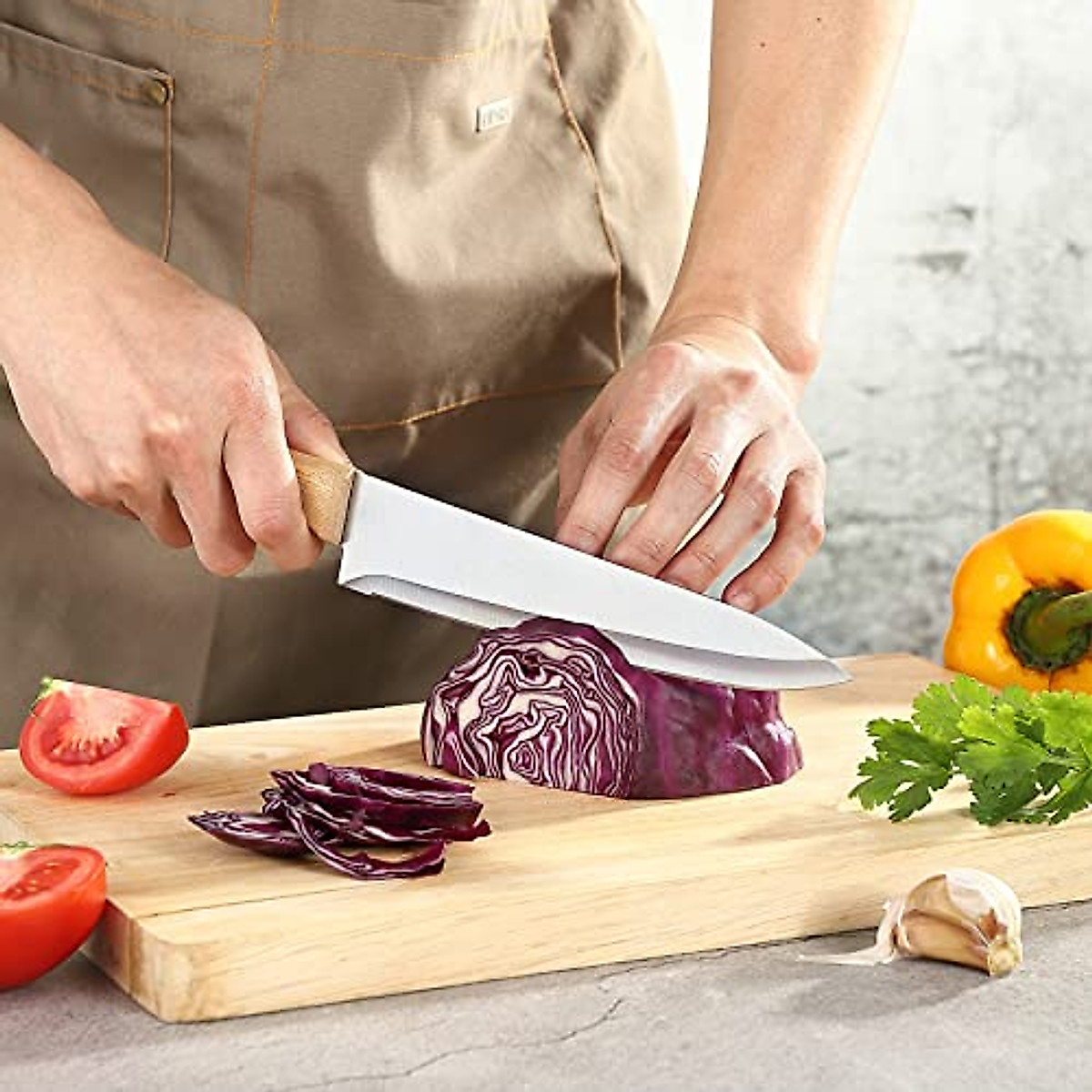 KL KALOO 2PCS Kitchen Knives, 8 inch Chef's Knife and 3.5 inch Paring Knife, Professional Chef Knife with German Stainless Steel Blade and Wooden Handle