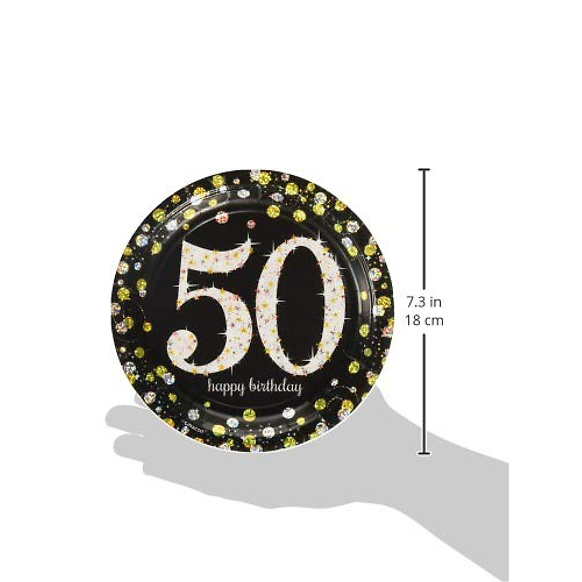 Amscan 50th Sparkling Celebration Dessert Plates 8 Count