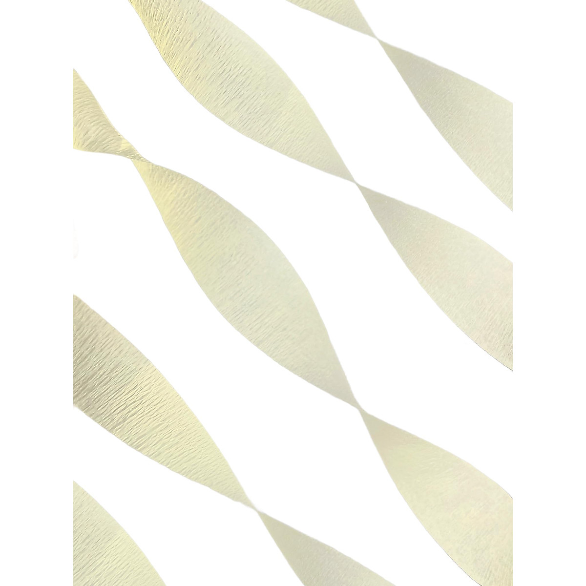 K-Kraft USA-Made Beige Crepe Paper Streamers for Birthday, Party, Holiday, School, Wedding, Shower, or Graduation (2 Rolls White Vanilla)