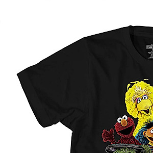 Sesame Street Mens Classic Shirt Elmo Cookie Monster Big Bird Tee T-Shirt (Black, X-Large)
