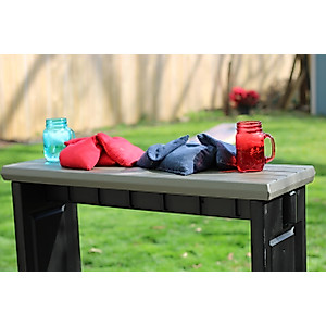 Leisure Accents Single Bar Deep Grey Top & Black Base Ideal for Patio Hot Tub Area Backyard Durable WeatherResistant Design Easy Nohardware Assembly Proudly Made in USA