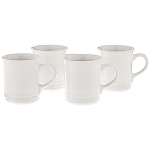 Le Creuset Stoneware Set of 4 Mugs, 14 oz. each, White