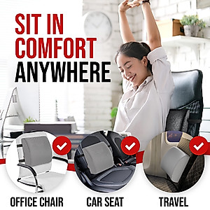 FORTEM Chair Seat Cushion (Mesh, Grey) + Lumbar Support