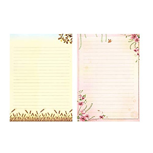 IMagicoo 50 Cute Design Writing Stationery Lined Paper Letter Set, 2 Different Style (Style-1)