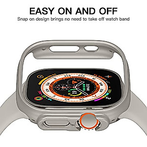 Recoppa Compatible for Apple Watch Ultra Case 49mm, Shockproof Ultra-Thin Hard PC Bumper Case All-Around Edge Protective Cover Frame[NO Screen Protector] for iWatch Accessories, Starlight