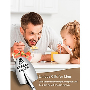 Funny Christmas Gifts for Men Stocking Stuffers, Mens Birthday Gifts for Him, Boyfriend, Husband, Unique Gifts for Dad, Grandpa, Gag Gifts Cereal Killer Spoon