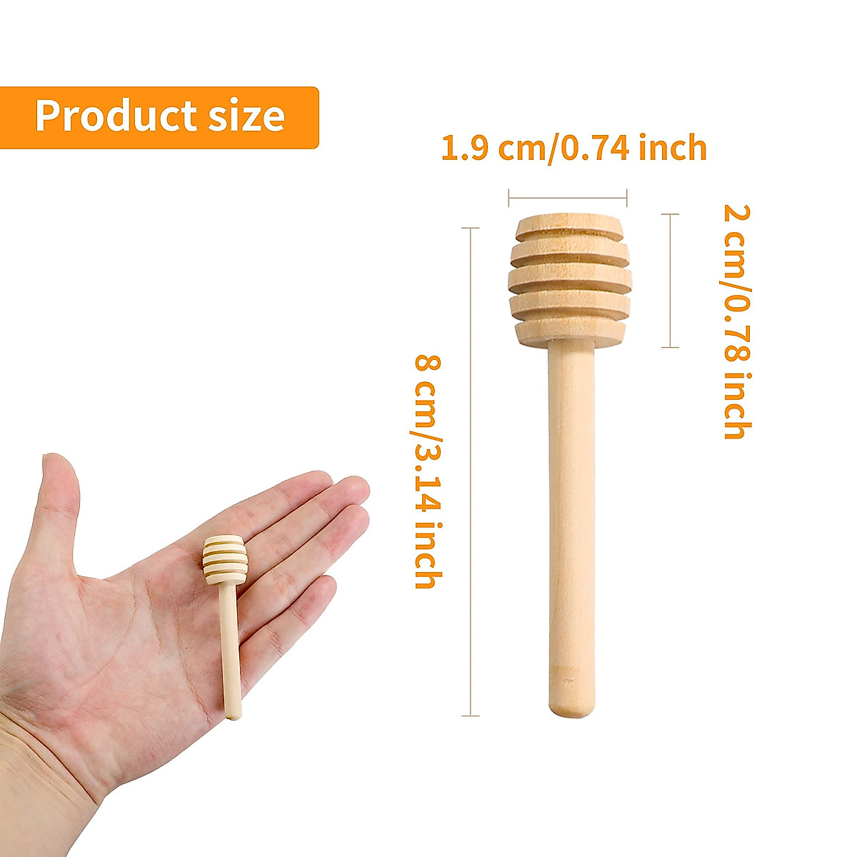 YEUIKERR 100 Pack Mini Honey Dipper Stick, 3 Inch Wooden Honey Comb Wand, Mini Wood Honey Stirrer Stick for Honey Jar Dispense Drizzle Honey and Wedding Party