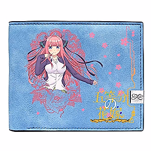 Nakano Nino Wallet Anime The Quintessential Quintuplets Wallet Nakano Ichika Cosplay PU Multicolored Short Purse for Women Men (blue04)