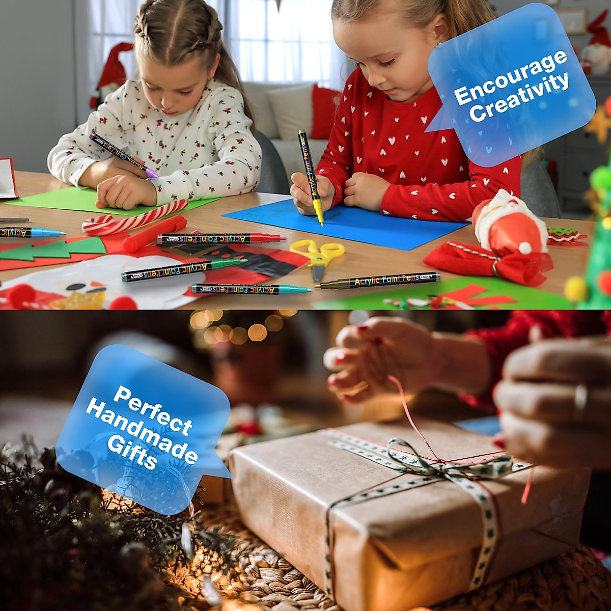 Acrylic Paint Pens Paint Markers Set of 18: Fine Point Paint Pens for Rock Painting Glass Wood Ceramic Fabric Metal Canvas Easter Eggs Pumpkin Kit, Drawing Art Crafts for Adults Scrapbooking Supplies