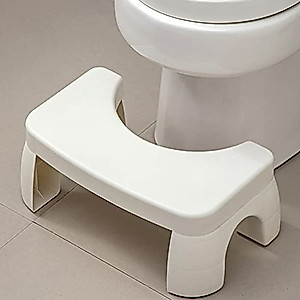 Housoutil Bathroom Step Stool Potty Toilet Stool Squatting Poop Stool Baby Step Stool for Bathroom Non-Slip Potty Stool for Children and Adults in Bathroom Toilet White Toilet Stool