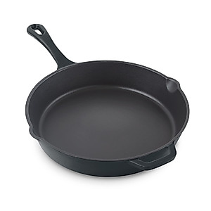 DASH Zakarian 11" Nonstick Cast Iron Skillet with Pour Spouts for Searing, Baking, Grilling, Roasting and More - Black