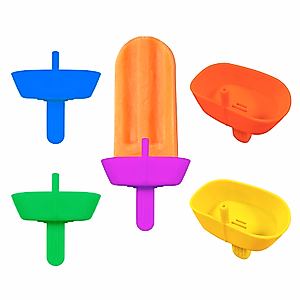 5PCS Drip Free Popsicle Holder, Reusable Silica gel Popcical Holder, Silicone burr-free safety Mess Free Frozen Treats Holder with Straw Popsicle Holder for Kids (5 colors)