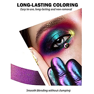 Domality Chameleon Eyeshadow Liquid Set, 3pcs Intense Color Shifting Multichrome Eyeshadow, Highly Pigment Metallic Long Lasting Quick-Drying No Creasing Eye Makeup
