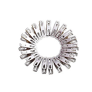 Lpdphanxfkx 20 Pcs Stainless Steel Clipped Clothespin, Non-Magnetic Opening Clip, Flat Folder, Windproof Clip, Heart-Shaped Clip, Multipurpose Clip