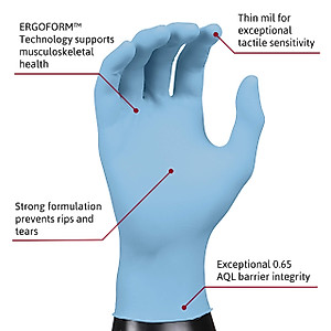 Microflex XCEED-XC310 Disposable Nitrile Gloves, Blue, Size Small, Box of 250