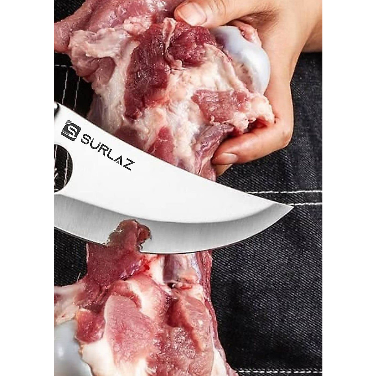 Surlaz Boning Knife for Meat Cutting, Sharp Fillet Knife, Brisket Trimming Knife, Butcher Boning Knife for Chef Knife, Camping Outdoor Knife, Gift for Boyfriend