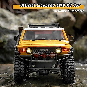 WOWRC FMS 1:18 TOYOTA FJ CRUISER Official RTR Remote Control Car RTR Vehicle Models with Intelligent Lighting 3-Ch 2.4GHz Transmitter for Adults Kids (FJ Cruiser)