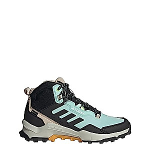 adidas Women's Terrex AX4 Mid Gore-Tex Sneaker, Semi Flash Aqua/Core Black/Preloved Yellow, 11